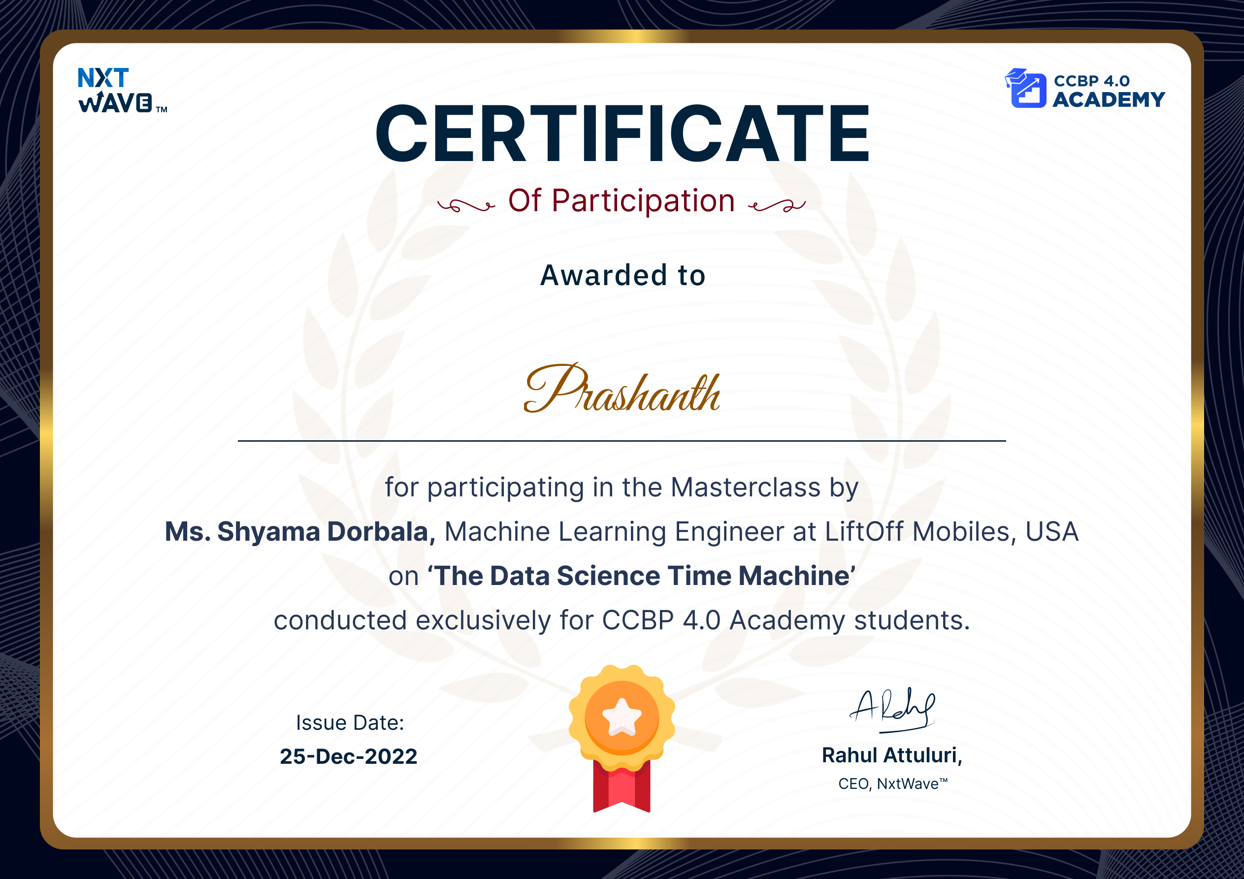 PRASHANTH KAMMARI - Fellow at Nxtwave's CCBP Academy| knows Python, Front End Development ...
