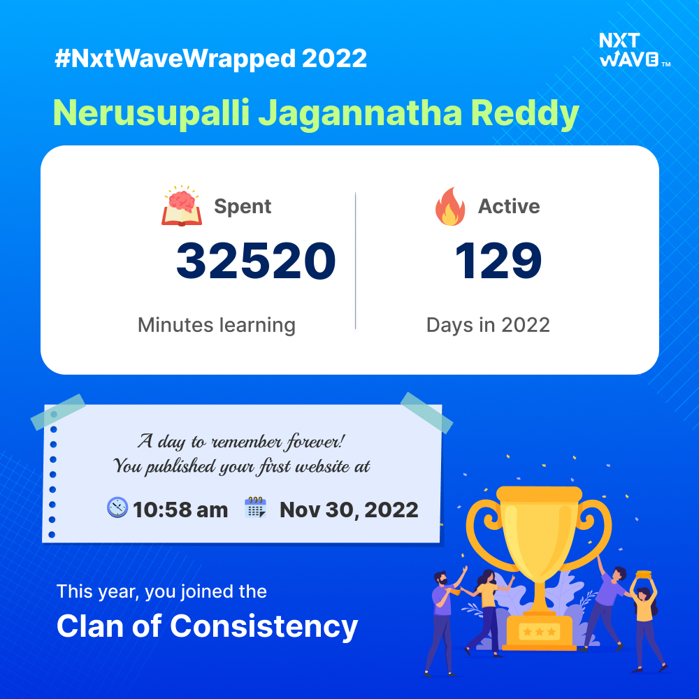 Jagannatha Reddy Nerusupalli - --Full Stack Development Trainee | CCBPian at NxtWave | React JS ...