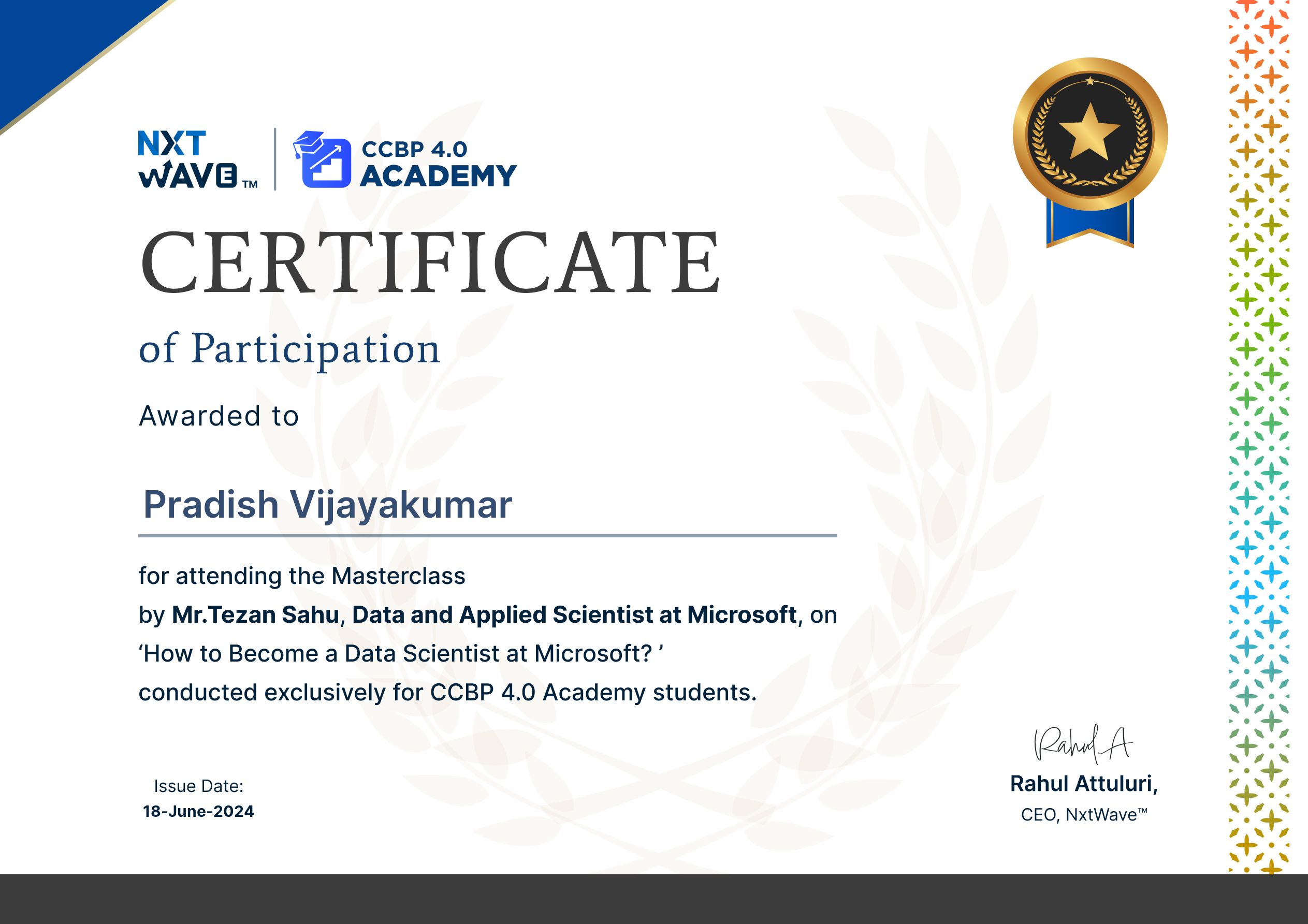 Pradish Vijayakumar - SRMIST'28||CCBPian at Nxtwave||Aspiring MERN Stack Developer | LinkedIn