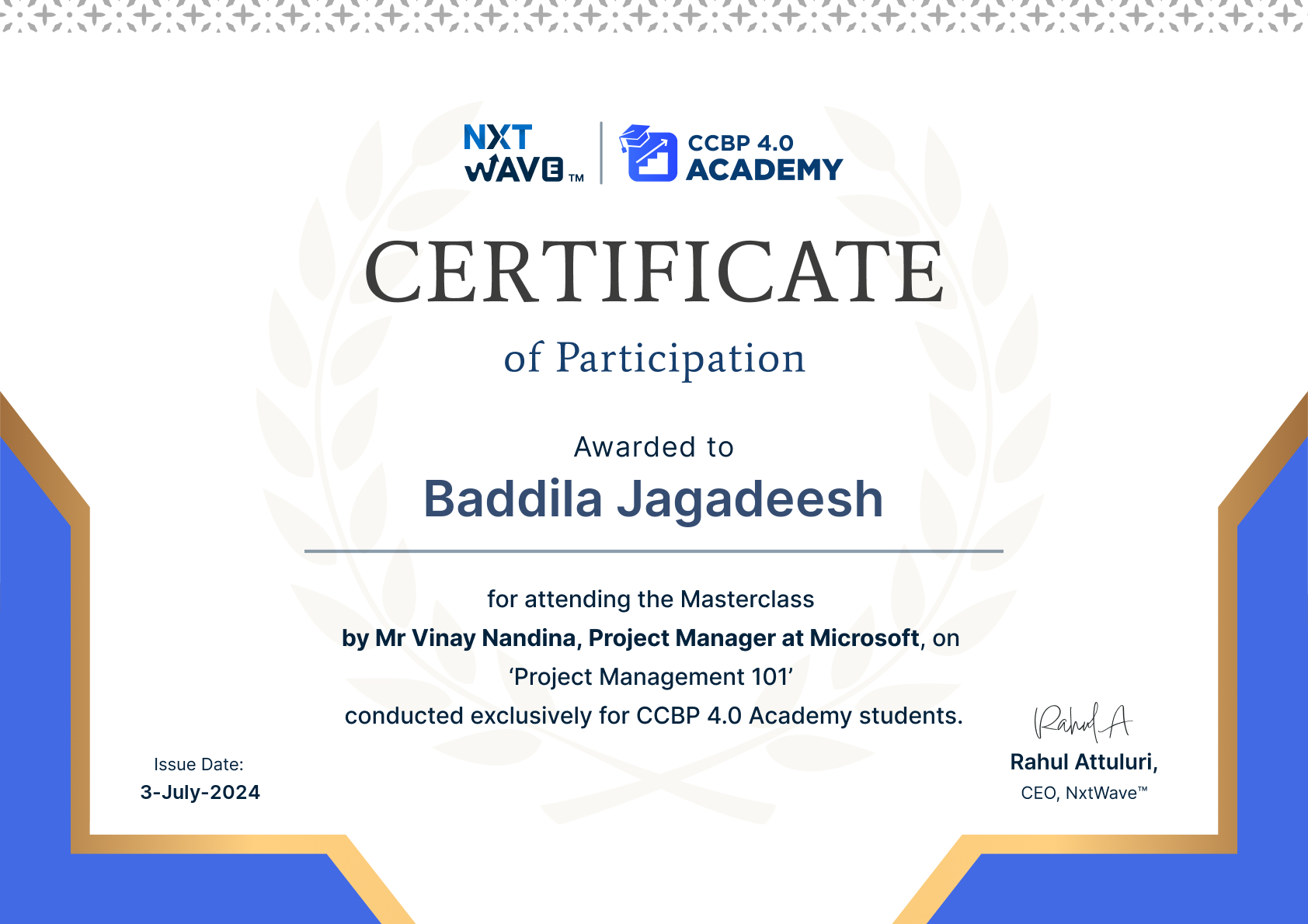 Jagadeesh Baddila - Fellow at NxtWave’s CCBP 4.0 Academy |Knows Python ...