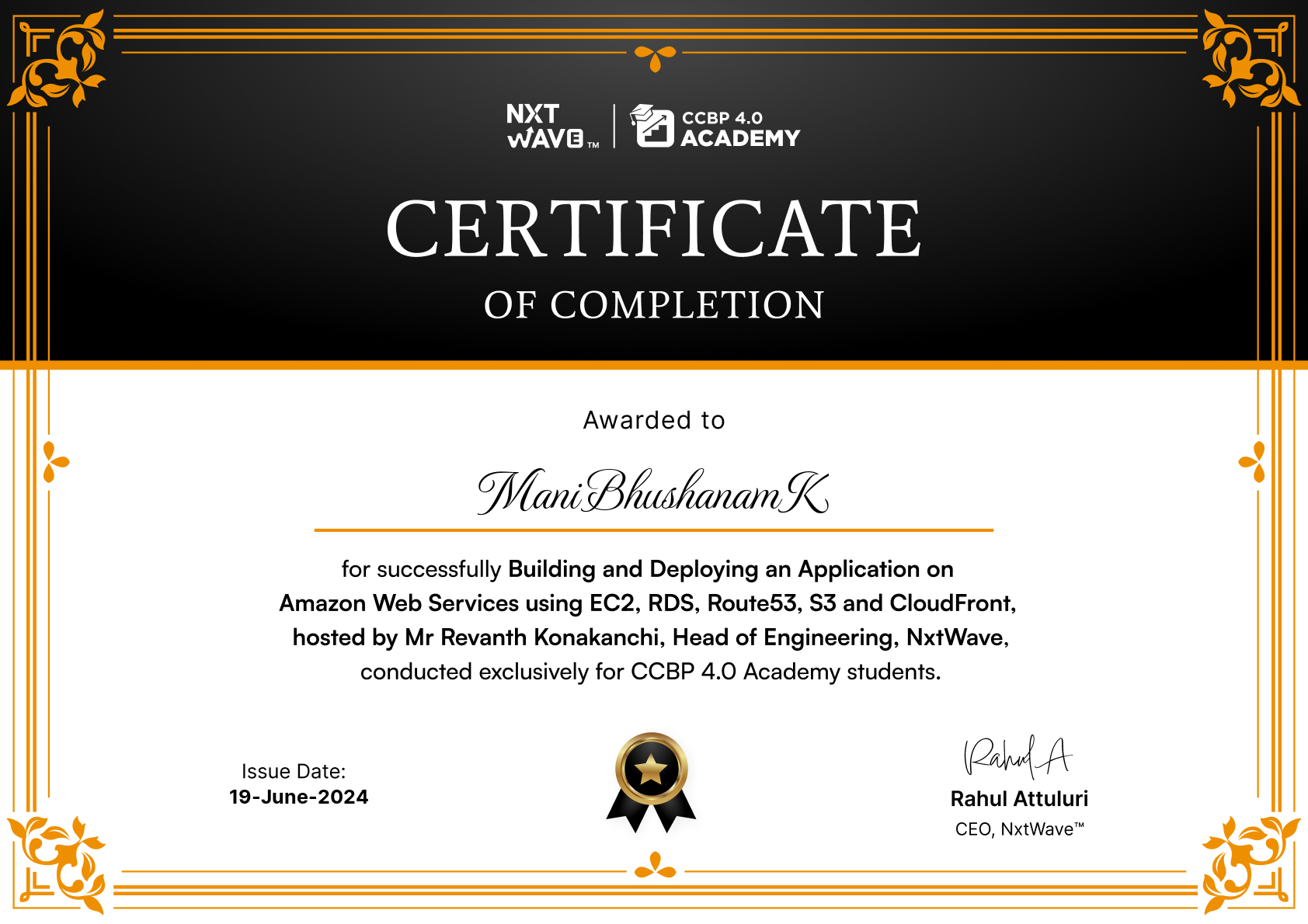 MANI BHUSHANAM K. - @NXTwave - I Fellow at NxtWave’s CCBP 4.0 Academy 🎓 ...