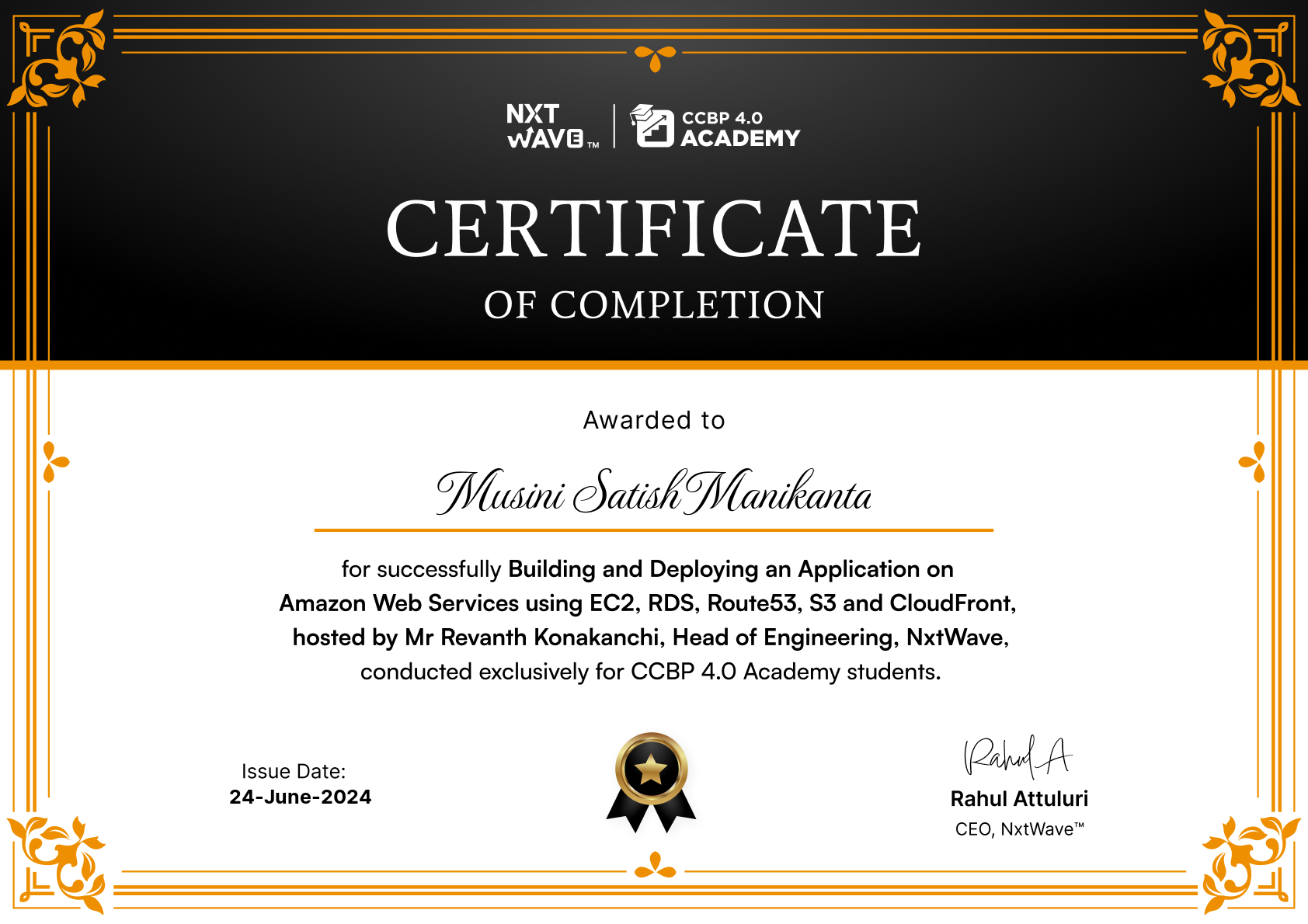 Satish Manikanta - Fellow at NxtWave’s CCBP Academy | HTML, Cascading ...