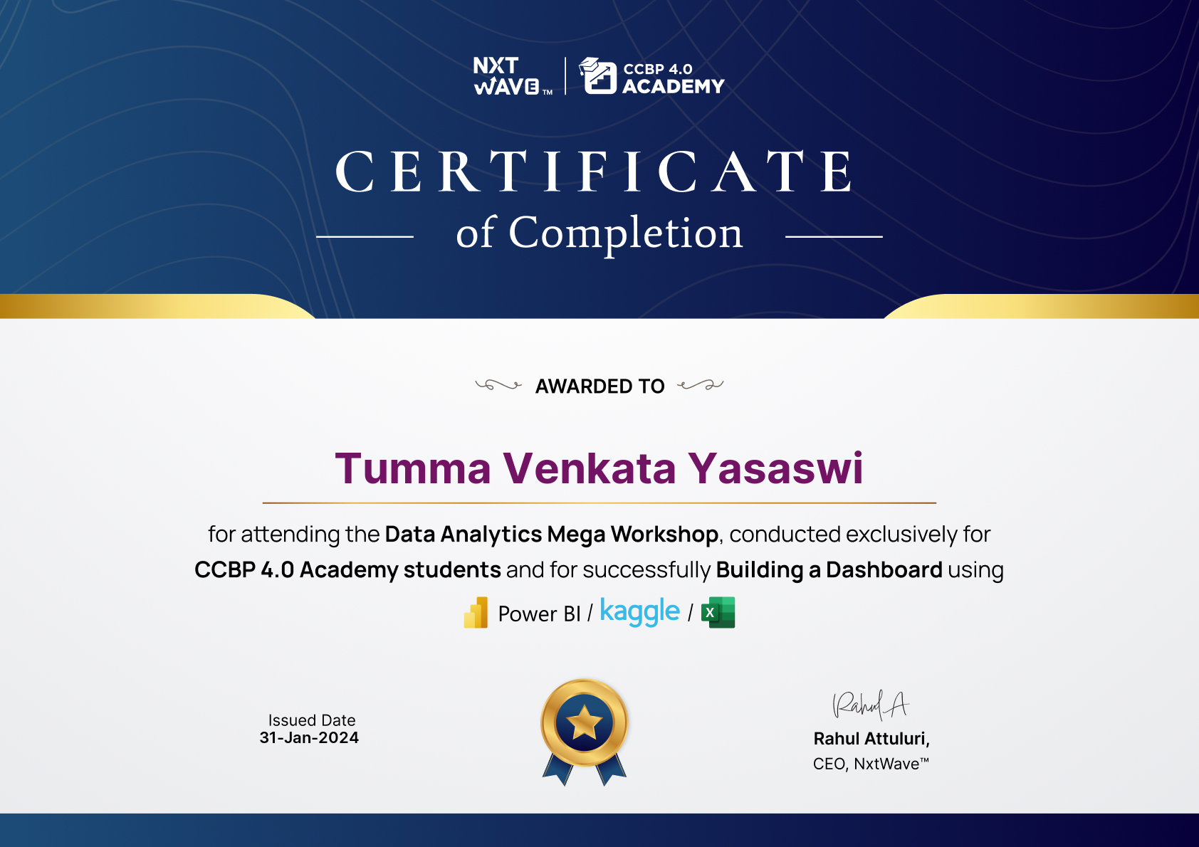Tumma Sri Naga Venkata Yasaswi - Fellow at NxtWave CCBP 4.0 Academy | Knows HTML, CSS ...