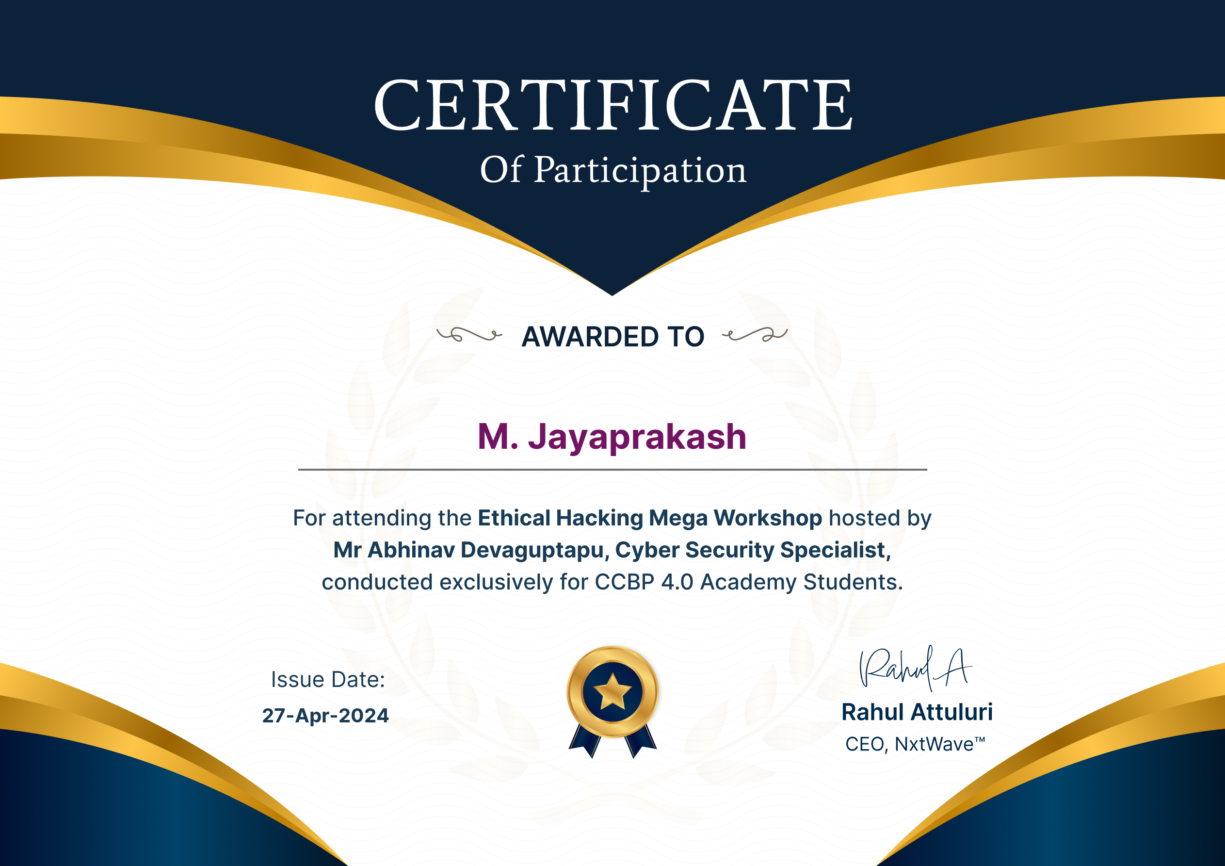 Jayaprakash Muruganantham - NxtWave’s CCBP 4.0 Academy Aspirant | Knows ...