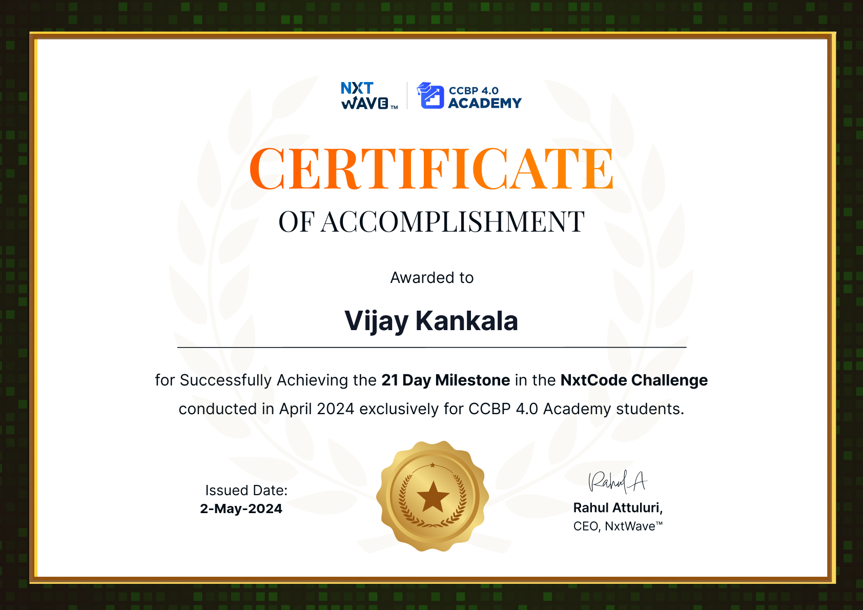 Vijay Kankala On Linkedin Nxtcodechallenge Nxtwave Continuouslearning Techinnovation Coding 1616