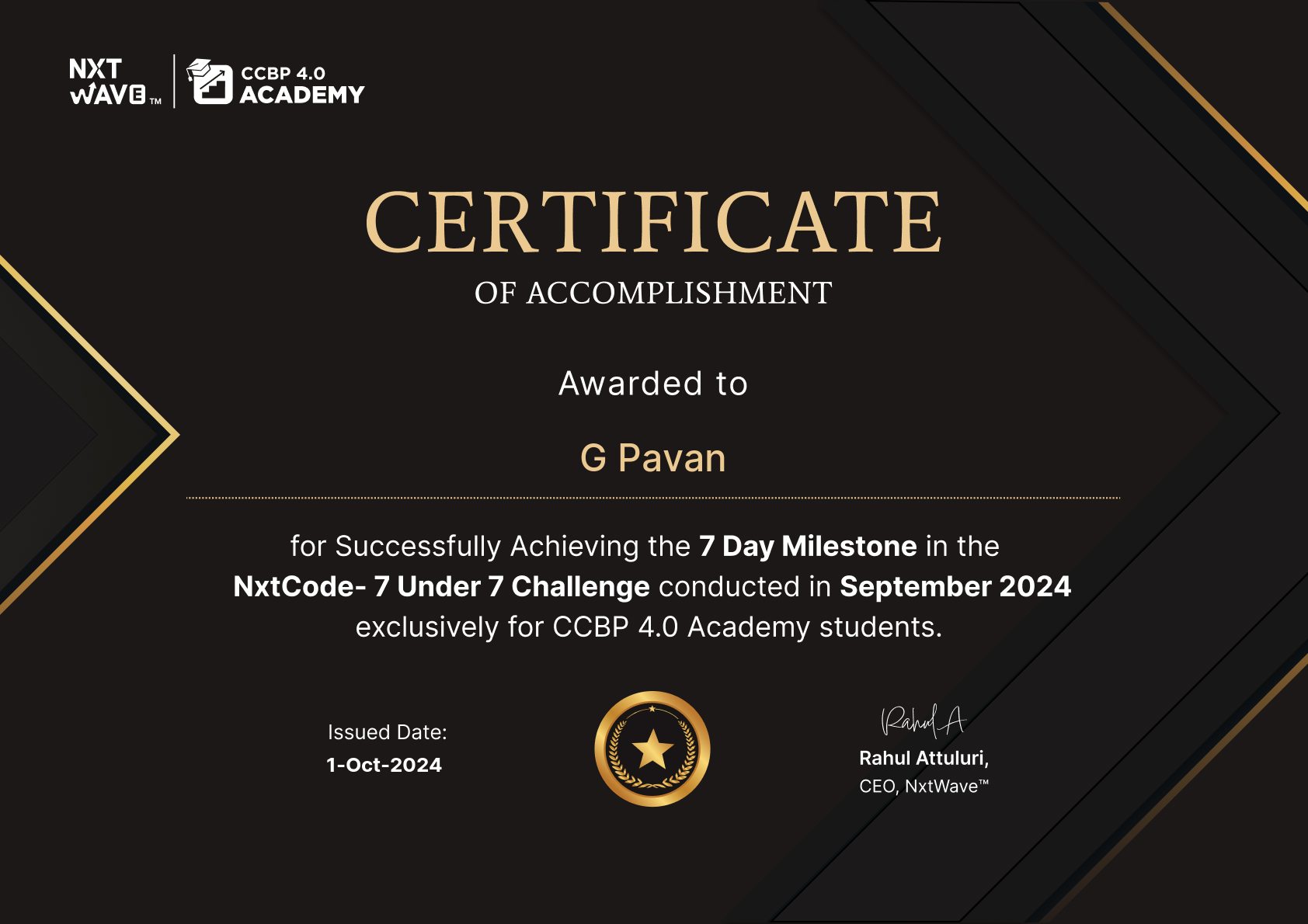 Gudupalli Pavan - Fellow at NxtWave’s CCBP 4.0 Academy | Knows Python, Front End Development ...
