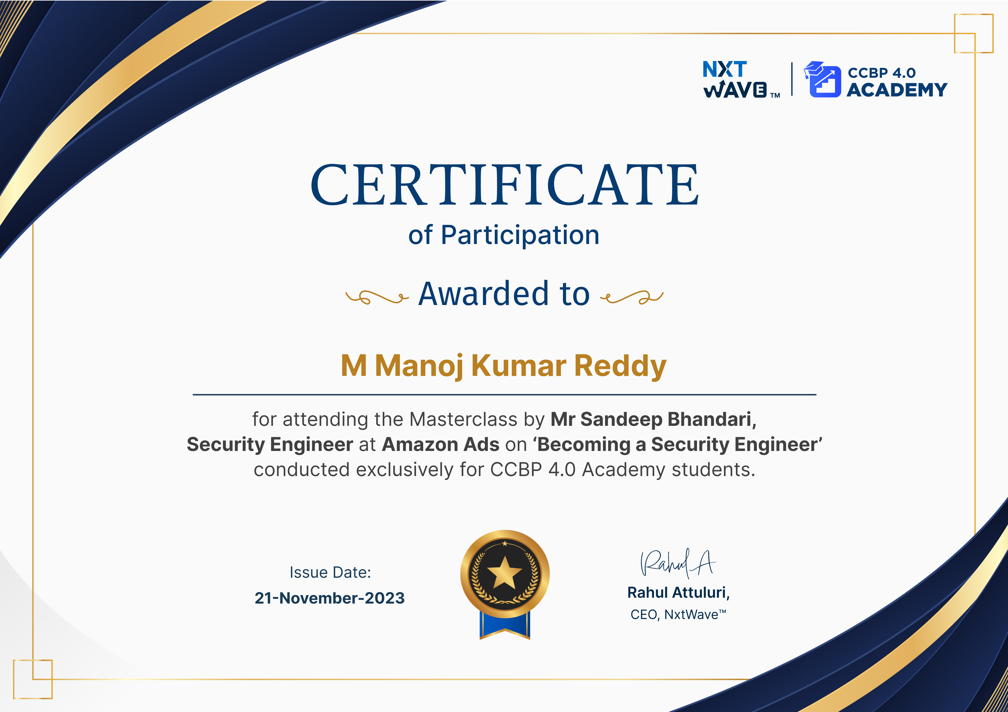 M Manoj Kumar Reddy - Fellow at NxtWave's CCBP Academy | Python, C++, MERN Stack Development ...