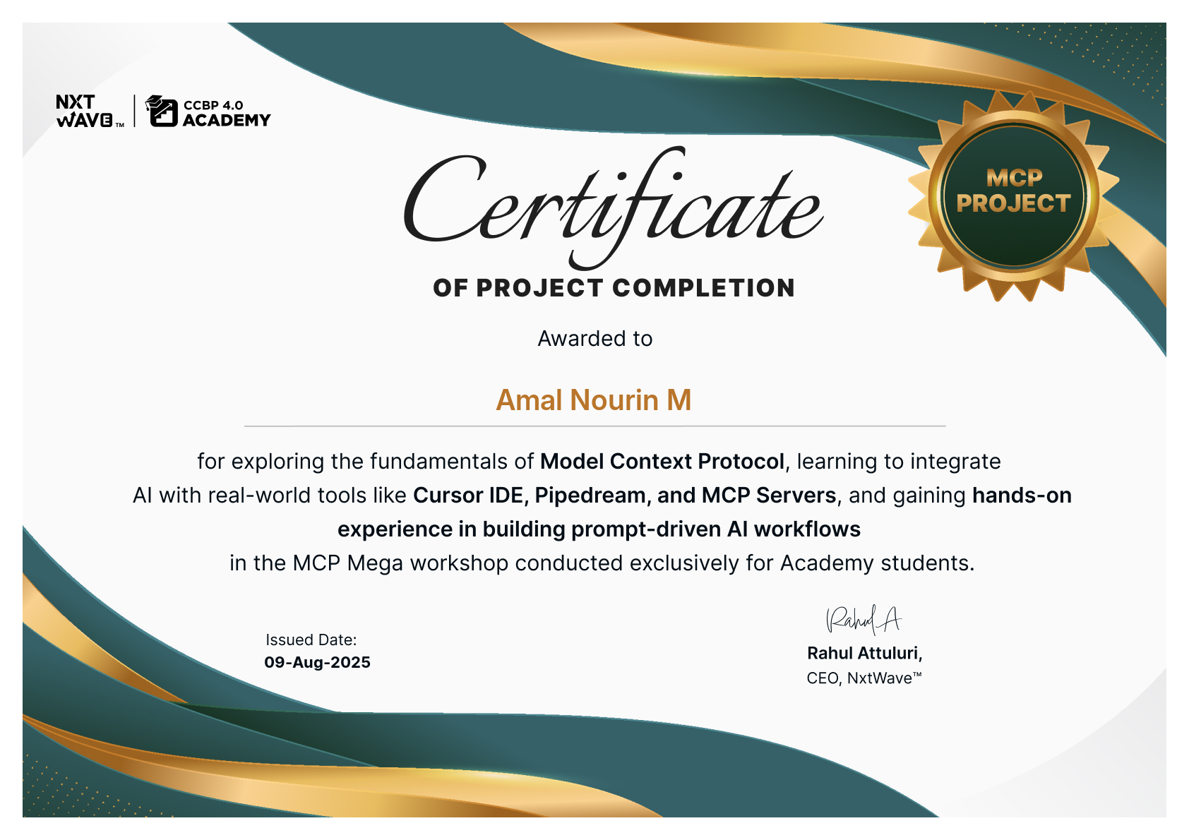 Amal Nourin M - BTech CSE Student | NxtWave CCBP 4.0 Fellow | Front-End (HTML, CSS, Bootstrap ...